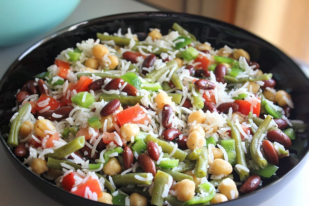 THREE BEAN AND RICE SALAD – Simple Delishables