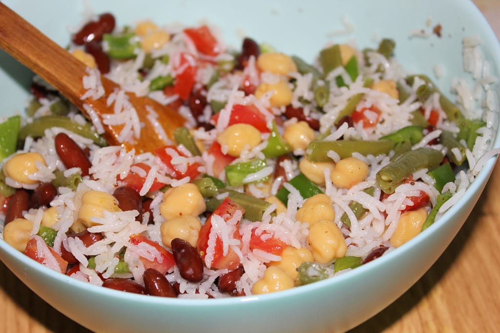 THREE BEAN AND RICE SALAD – Simple Delishables